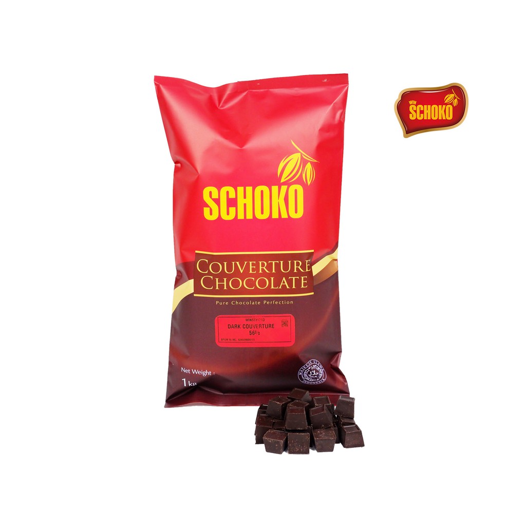SCHOKO Dark Chocolate Couverture 56% Cube 1 Kg Cube/ 1 Kg Packing ...