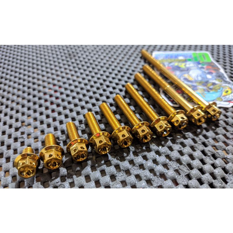 HENG BOLT GOLD FLOWER TYPE FINE THREAD M6 (6x10 TO 6x90MM) (SOLD PER ...