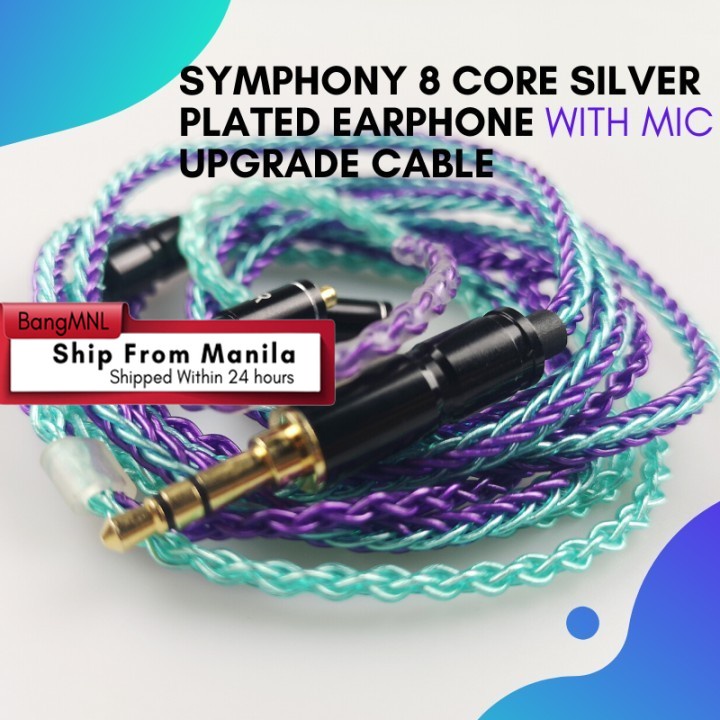 BangMNL Symphony 8 Core Silver Plated Hifi Cable MMCX QDC For KZ ZSN ...