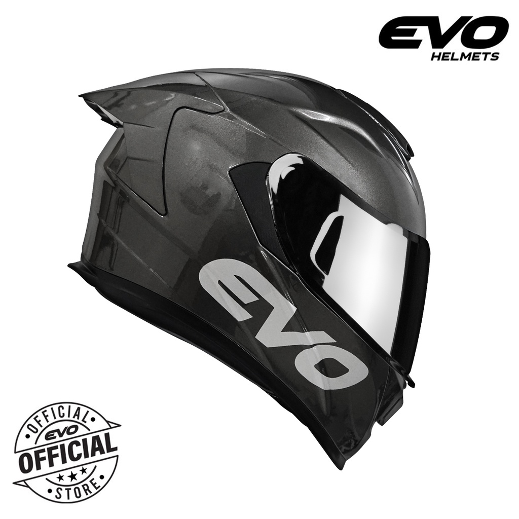 EVO GT-PRO Plain Full Face Dual Visor Helmet Motorcycle With Free Clear ...