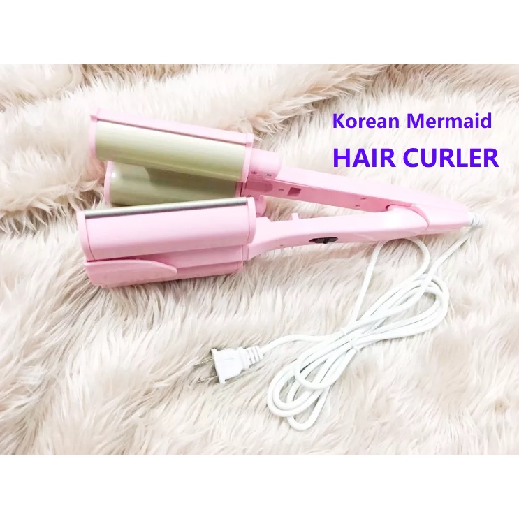 JL Mermaid Hair Curler Pearl Flower Cone Design Hair Waver Curling Iron ...