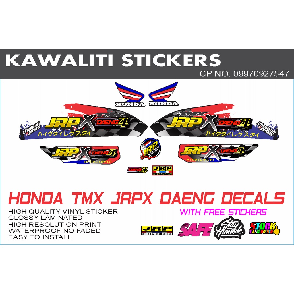 Honda TMX 125/155 Sticker Decals JRP X Daeng V2 | Shopee Philippines