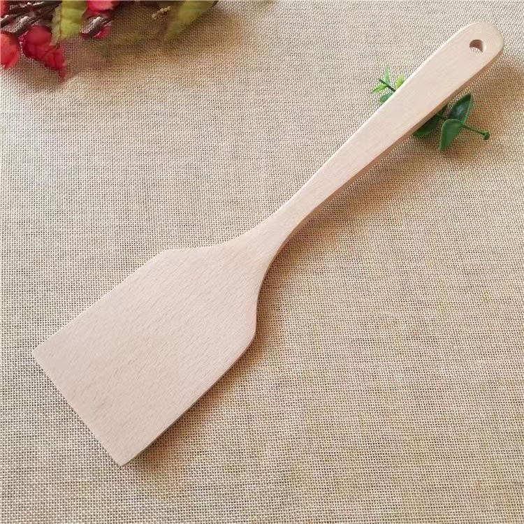 Flat Wooden Rice Paddle Spatula Natural Wood Turner Sandok | Shopee ...
