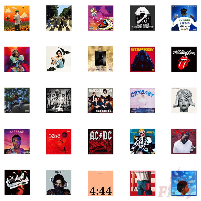 54Pcs/Set ♬ Music Artist Album Cover ♬ Series 01 Stickers DIY Fashion ...