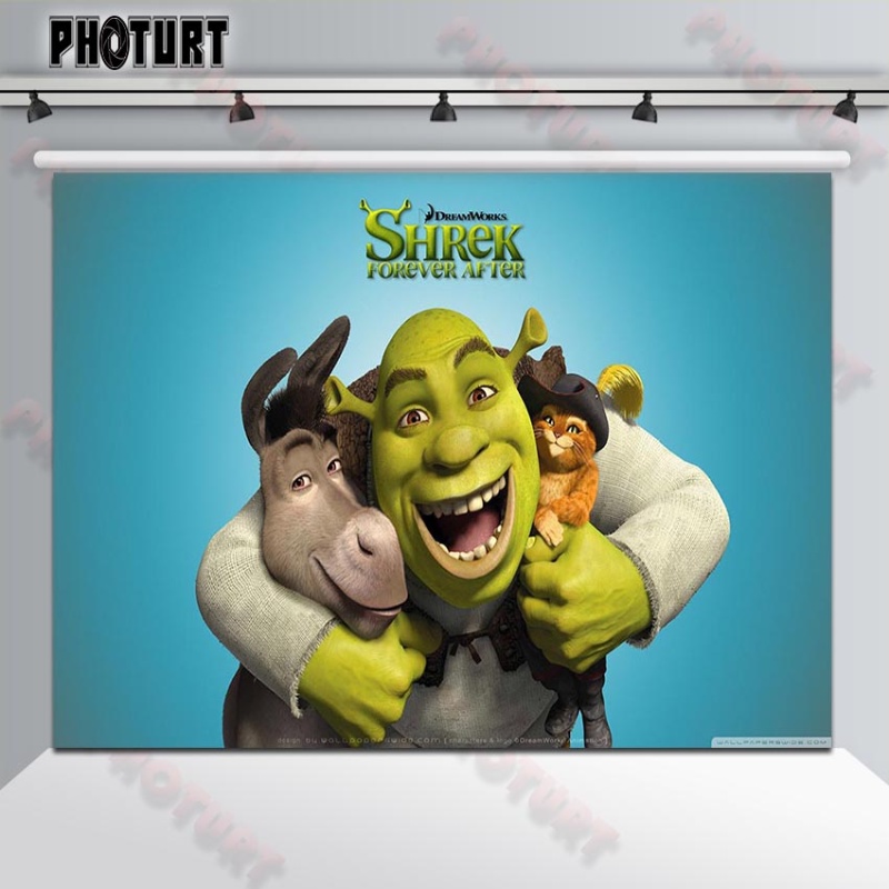 Shrek Cartoon Photography Backgrounds Baby Shower&Children's Birthday ...