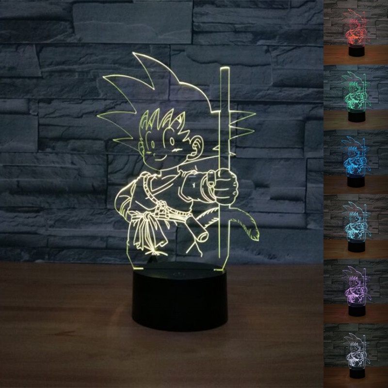 Dragon Ball Son Goku Night Light 7 Colors Gradient Saiyan USB LED Table ...