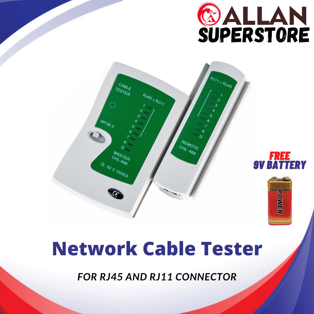 Allan Network Cable Tester Rj45 Rj11 Rj12 Cat5 Cat6 Utp Lan With ...