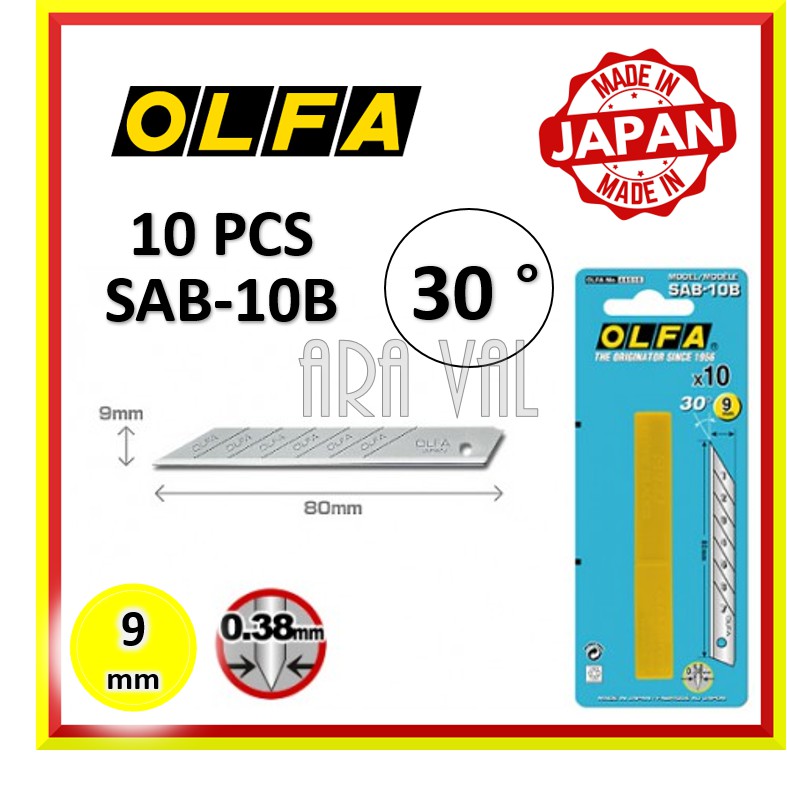 Olfa Blade SAB-10B 9MM graphics Blade 30° Angle Blade Made in Japan | Shopee Philippines