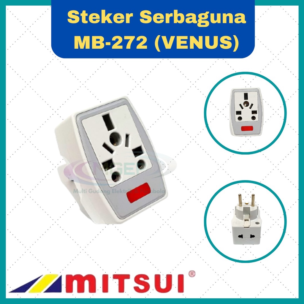 Mitsui Venus 3 Hole Brass Multipurpose Plug, SNI MB 272 Standard ...