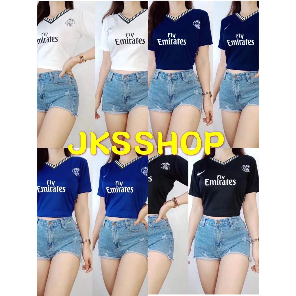 JKS FLY EMIRATES V neck Sublimation Crop Top | Shopee Philippines