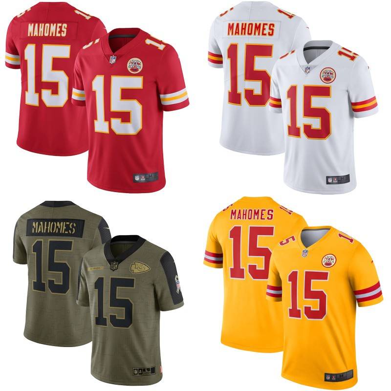NEW Kansas City Chiefs NFL Football Jersey No.15 Mahomes Top Tshirt ...