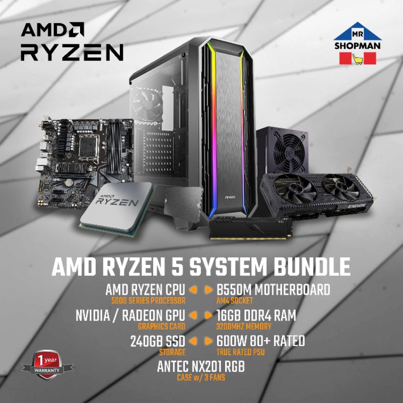 AMD PC BUILD Ryzen 5 5500 / 5600 / 5600X / Ryzen 7 5700X w/ GTX / RTX ...