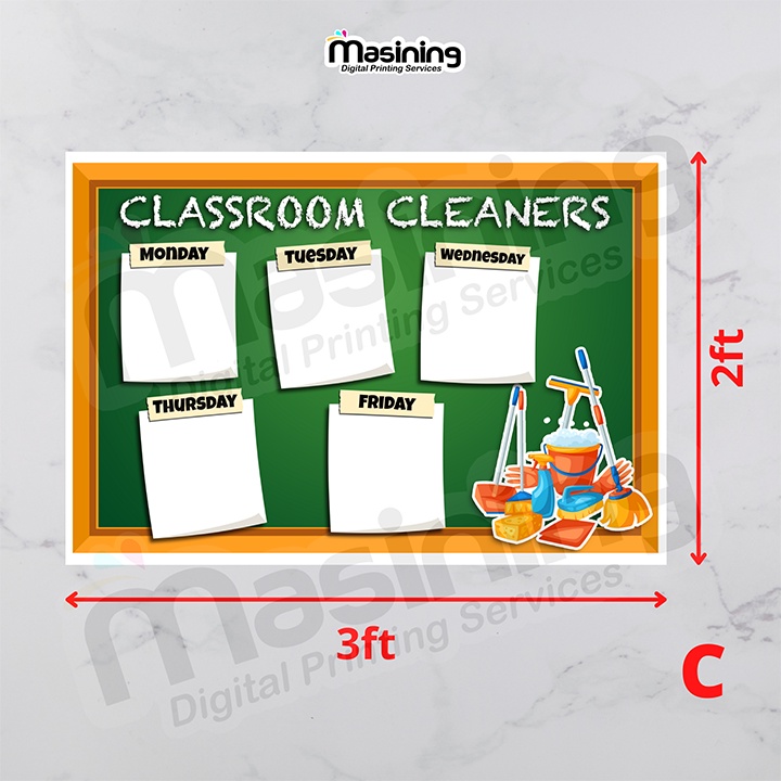 Classroom Cleaners and Birthday Corner School Chart Tarpaulin 2ft x 3ft ...