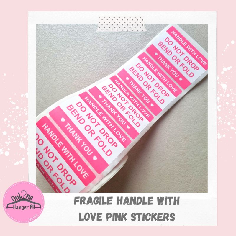 FRAGILE HANDLE WITH LOVE PINK STICKER 500 PCS PER ROLL | Shopee Philippines