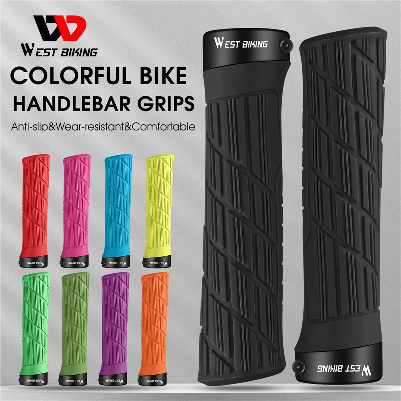 WEST BIKING Silicone Bicycle Grips Soft Shockproof Anti-Slip Ergonomic ...