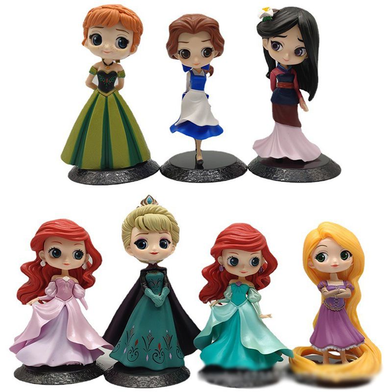 Dazzling Disney Princess Action Figures Toys Anna Elsa Ariel Rapunzel ...