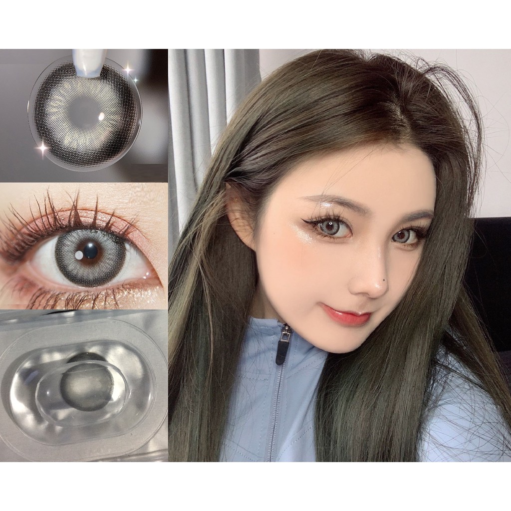 HTEHUI Series,Tinacon Brand ,BIG EYE, 14.5mm,(Grade 0-8.00), Contact Lens 6 months use(gray ...