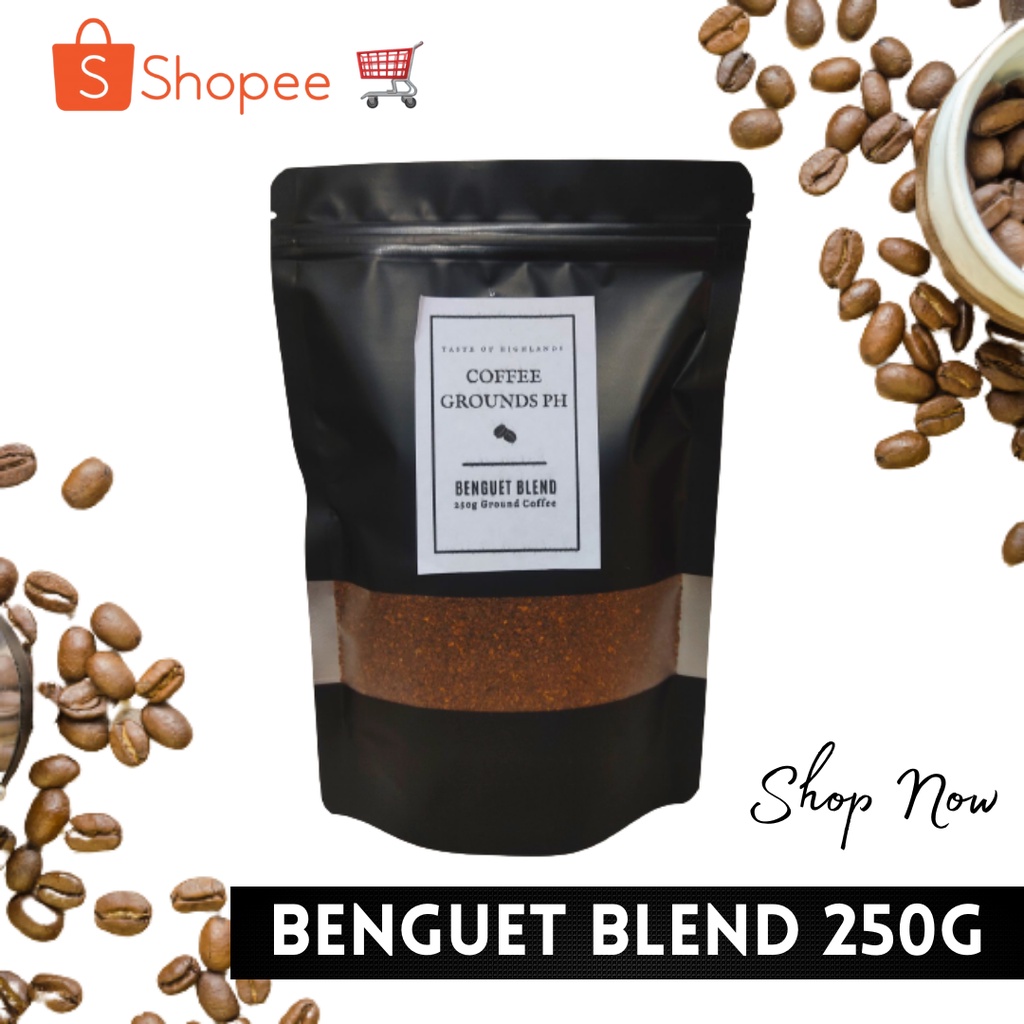 Coffee Grounds PH - Benguet Blend Dark Roast 250g | Medium Ground ...