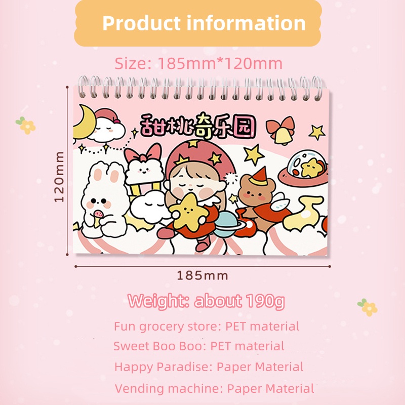 50 pages non-repeating waterproof and cutting-free stickers girl's ...