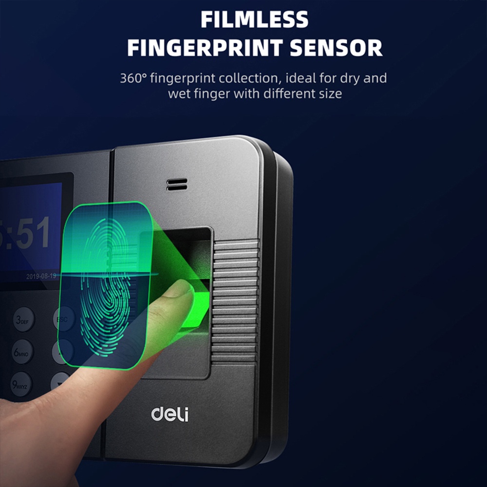 Deli Fingerprint Attendance Machine Fingerprint Recognition 2.4'TFT ...