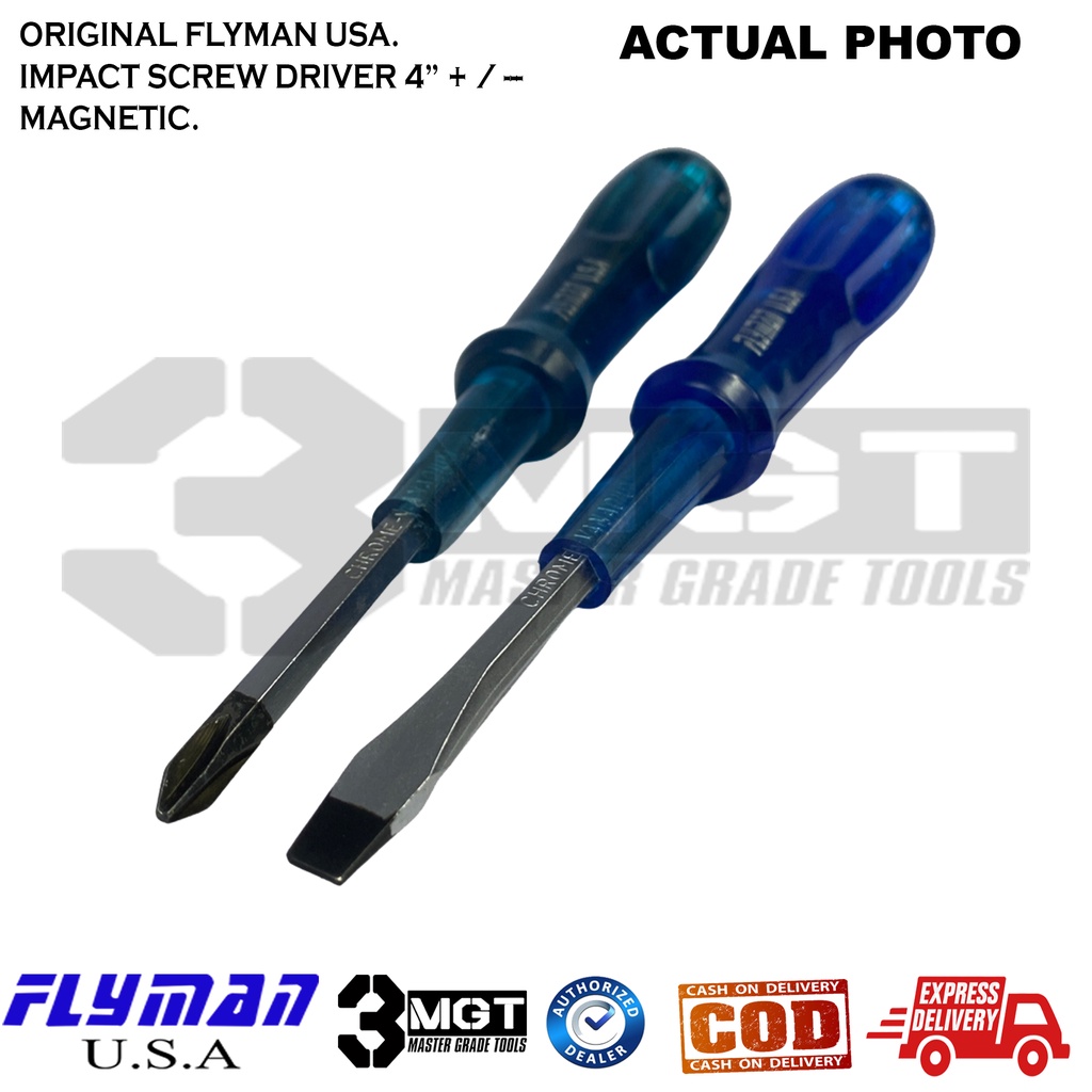 FLYMAN USA IMPACT TYPE SCREW DRIVER PHILIP AND FLAT 4" (SOLD AS PAIR ...