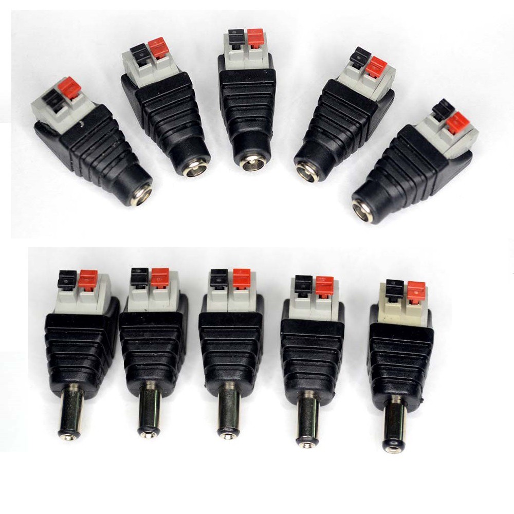 5pcs 12V DC Plug/Jack Connector Power Balun for CCTV Camera - 2.1mm ...