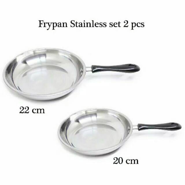 555 Frypan Stainless Steel Frying Pan set of 2 pcs - 20 & 22 cm ...