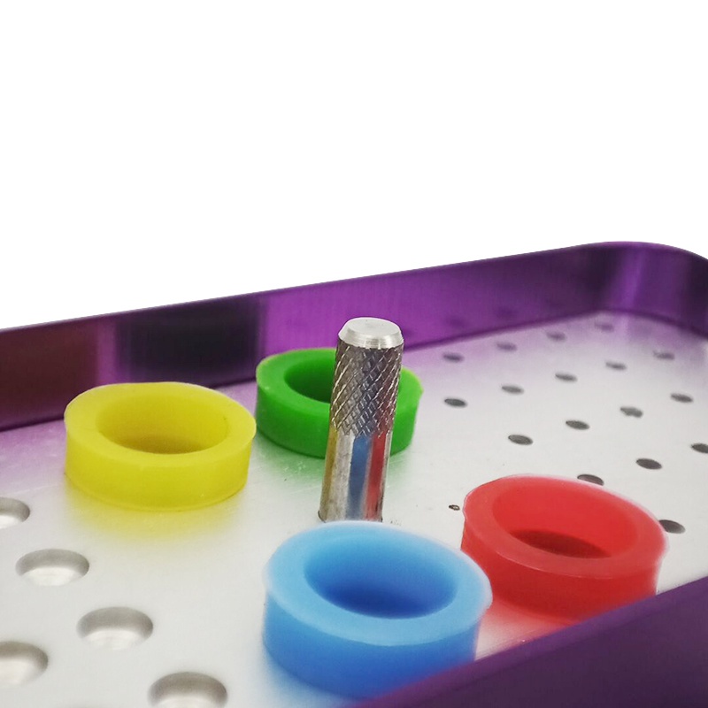 60 Holes Dental Bur Blocks with Cover Autoclavable, Aluminum Burs Case ...