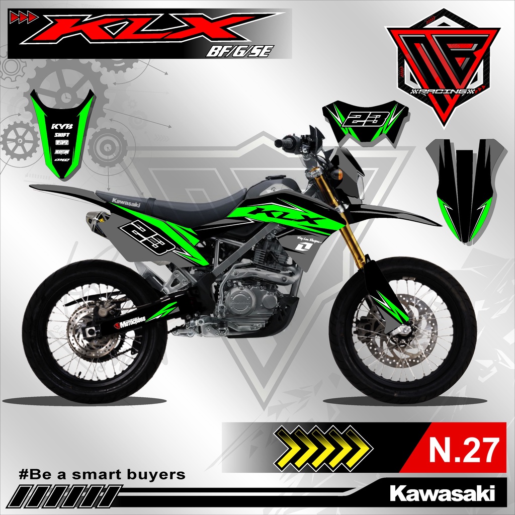 Decal Sticker Motorcycle Cross KLX 150 BF Fullbody-Dekal Sticker KLX BF ...