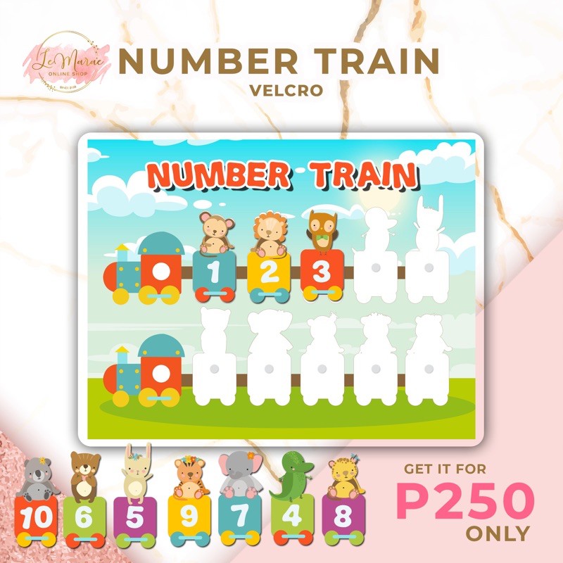 NUMBER TRAIN 1 to 10 - Laminated Velcro Busy Book Interactive ...