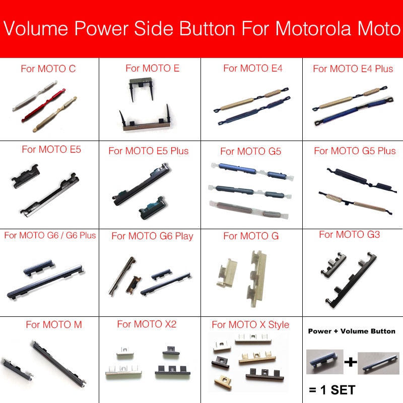 Hot sale 1 Set Side Volume Button Power Keypad For Motorola Moto C M G ...