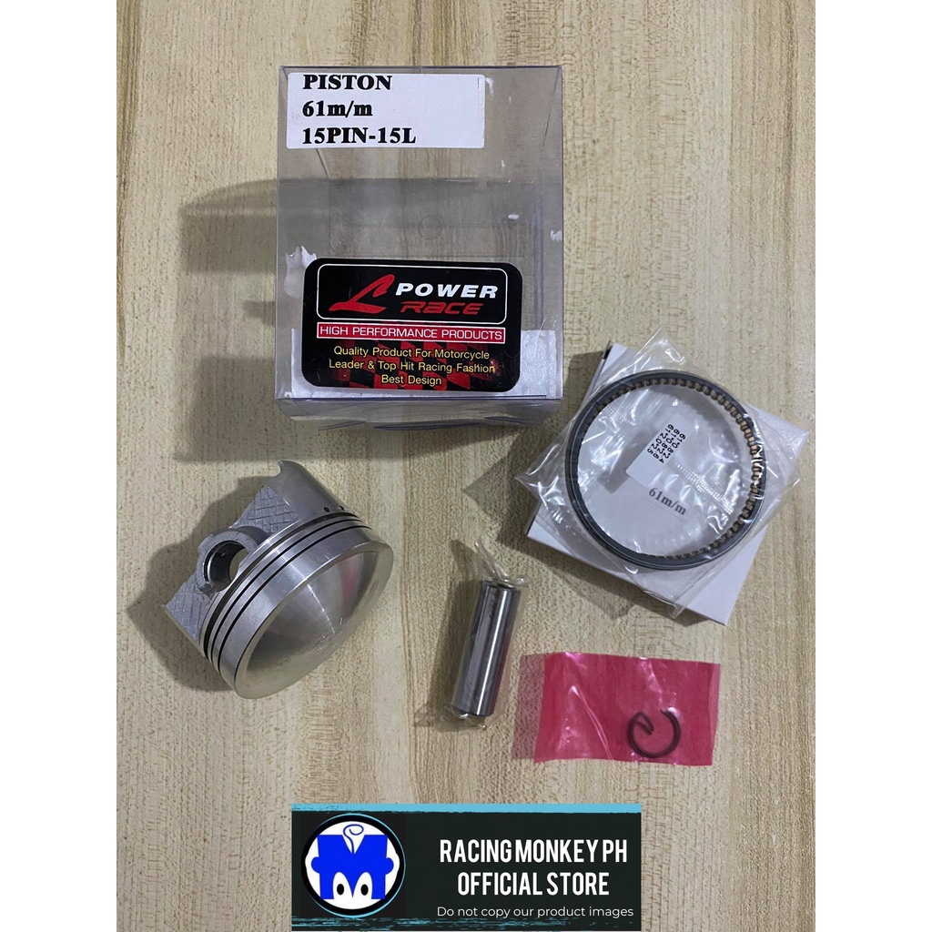 Piston Kit 61mm Pin 15 Blank Piston Full Dome (Mio Sporty/Soulty/Amore ...