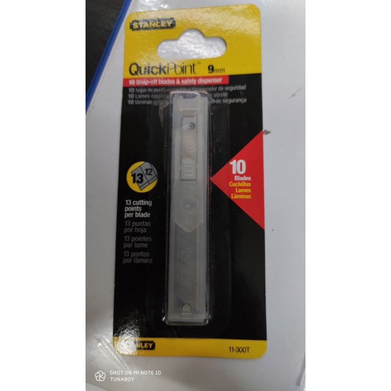 Stanley Cutter Blade Only 10pcs Per Pack For 9mm (Snap Off Type ...