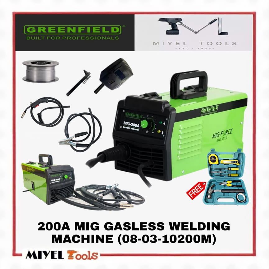 GREENFIELD 200A MIG Gasless Welding Machine (08-03-10200M) w/ FREE ...