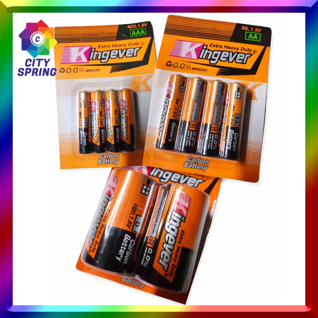 Kingever Battery AA, AAA, D Extra Heavy Duty | Shopee Philippines