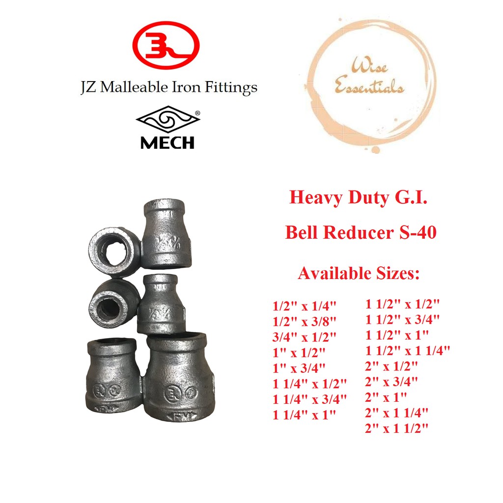 Heavy Duty G I Bell Reducer S40 | Shopee Philippines
