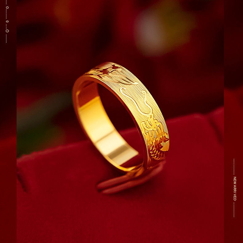 [COD] authentic duty-free real gold ring dragon and Phoenix Chengxiang ...