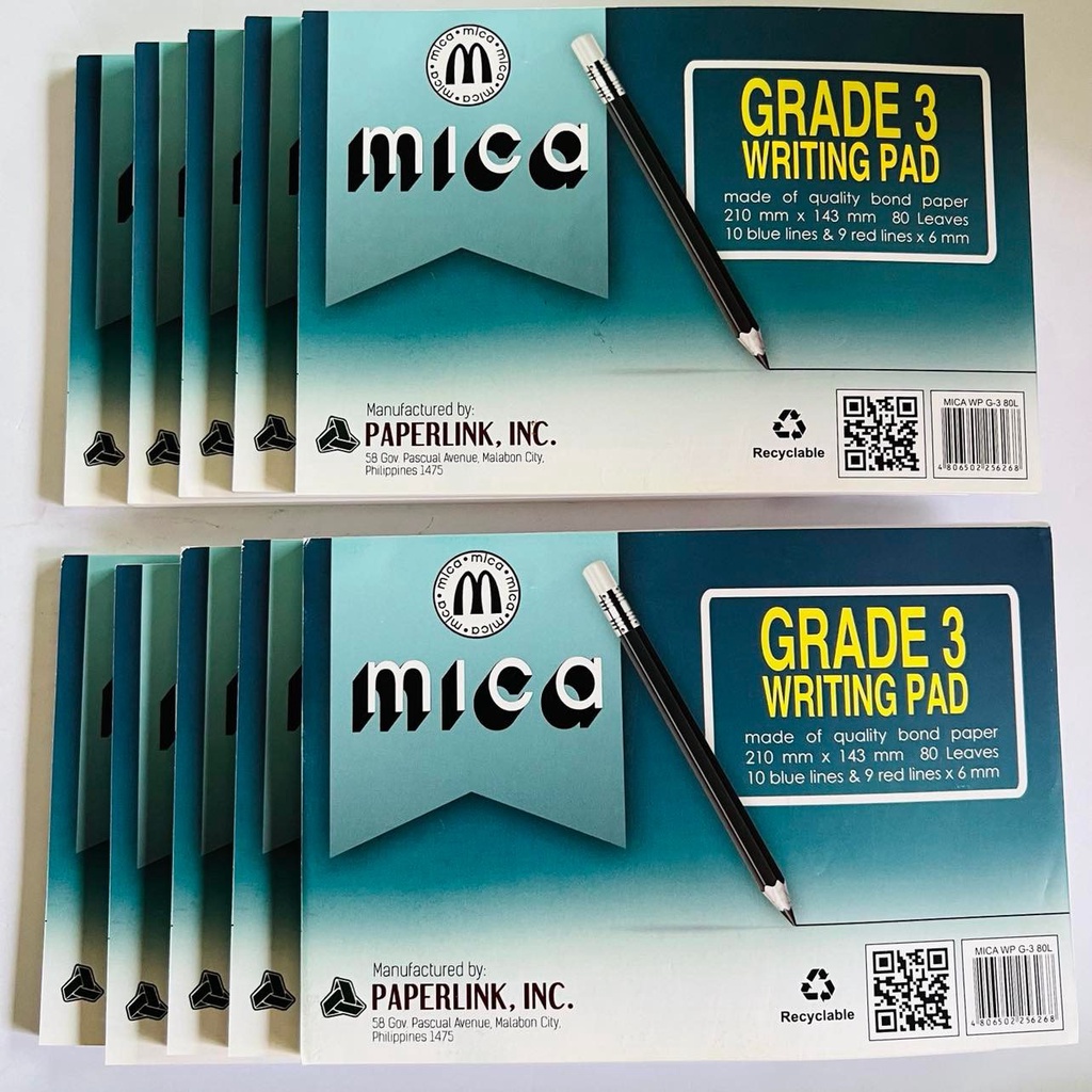 WRITING PAD MICA Grade 1/2/3/4 80leaves (SOLD PER SET OF 10 PADS ...