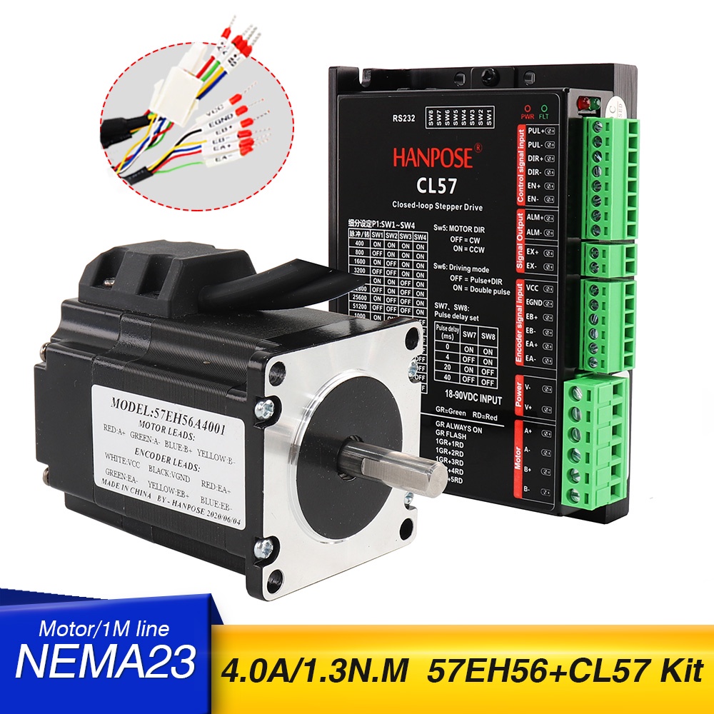 57EH56A4001+CL57 Hybrid Step-servo Driver CNC Controller Kit Nema23 ...