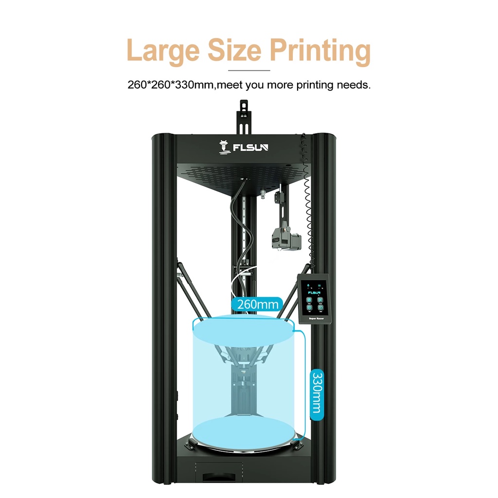 FLSUN SR Super Racer Delta 3D Printer 200mm/s High-Speed Printing Auto ...