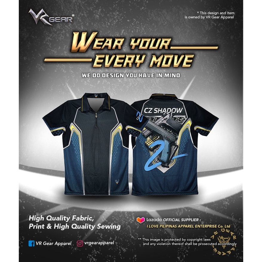 2022 CZ Shadow 2 Full Sublimation Polo Shirt VR Gear Apparel Tactical ...