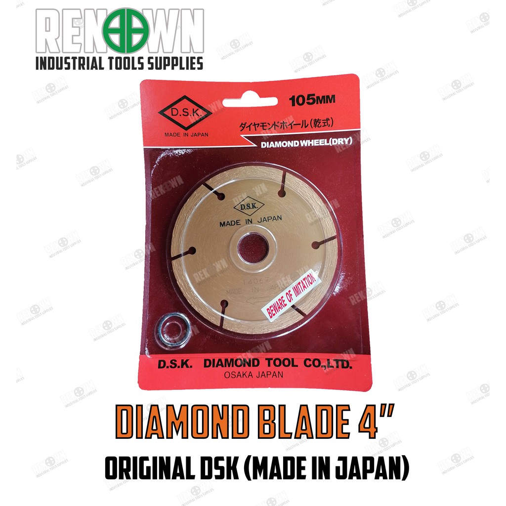 Original DSK Diamond Wheel 4" (105mm) for wet and Dry Cutting used in ...