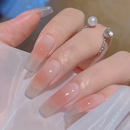 【FREE GLUE】Trend 24PCS Fake Nails Set With Glue Fake Nails French ...