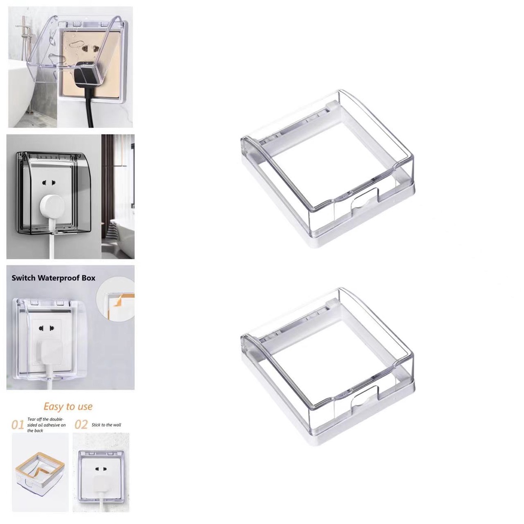2pcs/set 86-Type Socket Protector Electric Plug Cover Bathroom Supplies ...