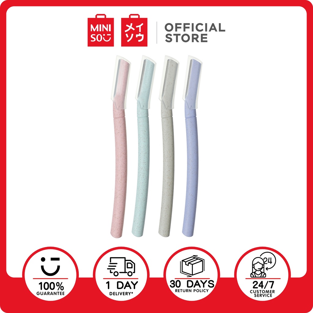 Miniso Wheat Straw Handle Precision Eyebrow Razor | Shopee Philippines