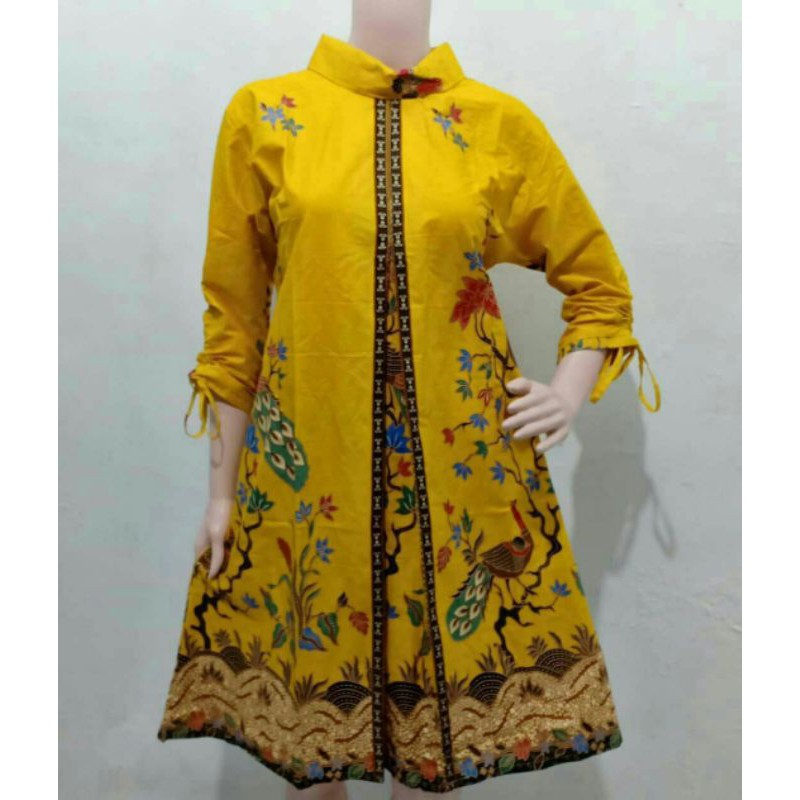 Beautiful batik Tunic, Women's batik Top model, Drawstring Sleeve ...