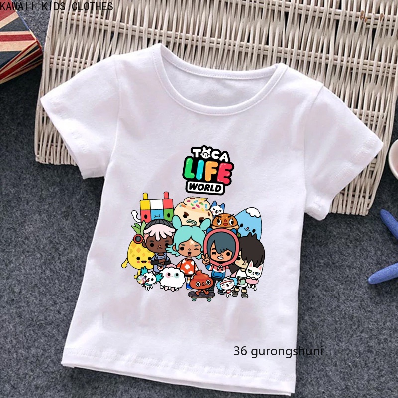 Kawaii Toca Life World T-shir Boys Girls Children's Clothing Short ...
