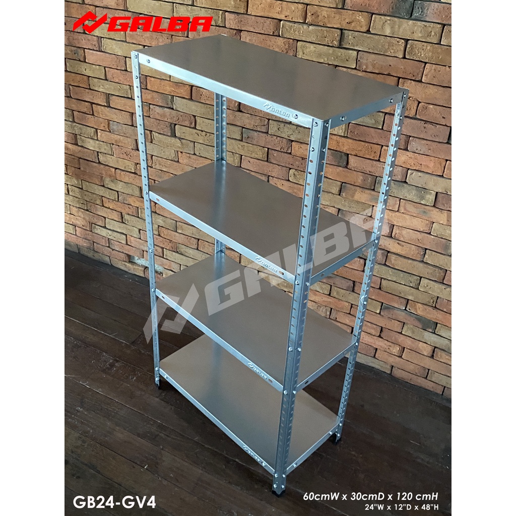 GB24 Galvanized Storage Shelves 3, 4 and 5 Layers Adjustable Metal Rack ...
