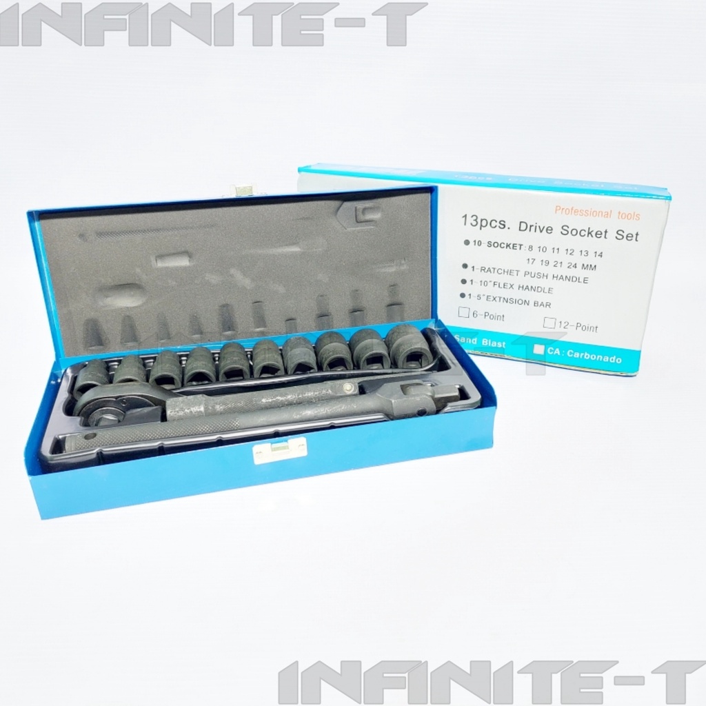 Flyman 13 Pcs. 1/2" Drive Socket Wrench Set (6 Point) | Shopee Philippines