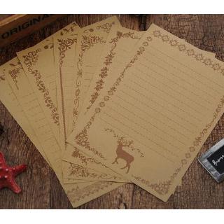 8 Sheets European Style Retro Vintage Ancient Letter Paper Stationery ...